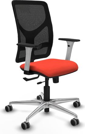 Piqueras y Crespo B&uuml;rostuhl mit Rollen und wei&szlig;en und schwarzen Armlehnen, h&ouml;henverstellbare Lendenwirbelst&uuml;tze, ausgestattet mit Syncro/Traslack und Schneideschaum, Sc