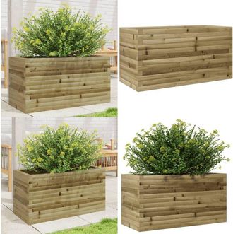 vidaXL Jardini&egrave;re 90x40x45,5 cm bois de pin impr&eacute;gn&eacute; - Jardinieredext&eacute;rieure - Jardini&egrave;re Bois - Pot De Fleurs Ext&eacute;rieur - Fleurissement - Plante