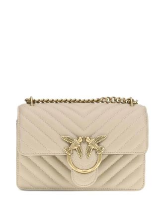 Pinko Pinko Hobo Bags - Rectangular Quilted Leather Bag With Chevron Patte - Gr. unisize - in Beige - f&uuml;r Damen