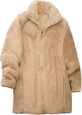 Generic veste polaire femme avec capuche Veste polaire dhiver chaude et douce pour femme,manteau dextérieur à double fermeture éclair sur le devant,confortabl