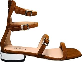 Dirk Bikkembergs Femme, Chaussures, Brun, Taille: 36 EU Suede Flat Sandales