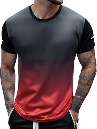 Generic T-shirt respirant en soie glac&eacute;e pour homme, rouge, 4XL
