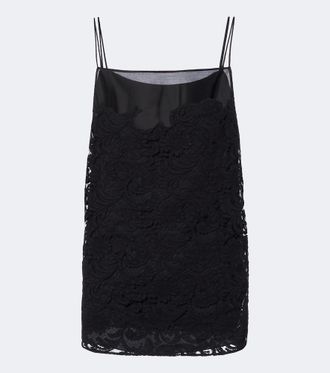 Khaite Top Neema en voile de soie et dentelle