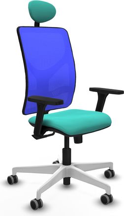 Piqueras y Crespo B&uuml;rostuhl aus Kunstleder, mit 3D-Armlehnen, h&ouml;henverstellbarer Lendenwirbelst&uuml;tze und festem Kopfteil, ausgestattet mit 3 Positionen und Schneideschau