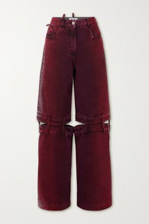 The Attico Ashton Halbhohe Jeans Mit Weitem Bein Und Cut-outs - Rot