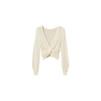 Twinset Strick-Schulterw&auml;rmer mit doppeltem Tragegef&uuml;hl und Kreuzung - - Knitwear - Damen - Wei&szlig; - XS