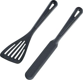 Westmark Crêpes-Spatel + Pfannenwender, Hitzebeständig bis 270 °C, PPA, Gentle Plus, Schwarz, 28352275