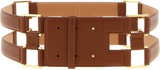 Elisabetta Franchi Femme, Accessoires, Brun, Taille: S Ceinture double bande