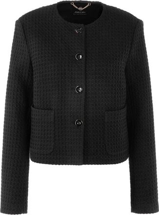 Marc Cain Damen &Uuml;bergangsjacke aus Waffel-Piqu&eacute;