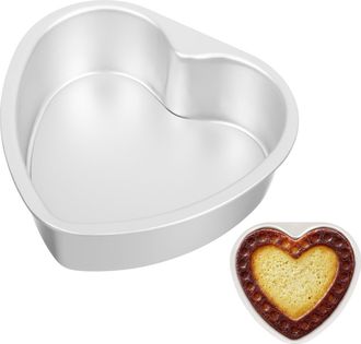 Garneck Herzf&ouml;rmige Kuchenform Mit Abnehmbarem Boden Aus Eloxierter Aluminiumlegierung Antihaft Backform F&uuml;r Hochzeit Geburtstag Und Desserts Silber