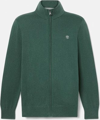 Timberland Williams River Baumwollpullover mit durchgehendem Rei&szlig;verschluss f&uuml;r Herren in Dunkelgr&uuml;n, Herren, Gr&uuml;n, Gr&ouml;&szlig;e