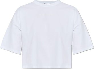Balmain Femme, Tops, Blanc, Taille: 36 FR T-Shirt avec Logo Brod&eacute;