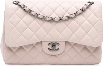 Chanel Hobo Bags - Jumbo Classic Lambskin Double Flap - Gr. unisize - in Weiß - für Damen