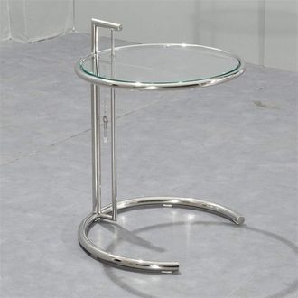 Generic EileenGray Couchtisch, modern, höhenverstellbar, Edelstahl, Glas, silberfarben