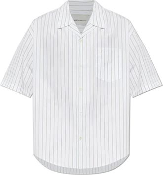 Ami Homme, Chemises, Blanc, Taille: S Chemise Boxy &agrave; Manches Courtes