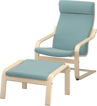 IKEA PO&Auml;NG Sessel und Hocker