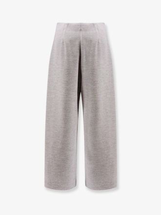 Max Mara Womens Trousers Ebrien Wool-Cotton Grey