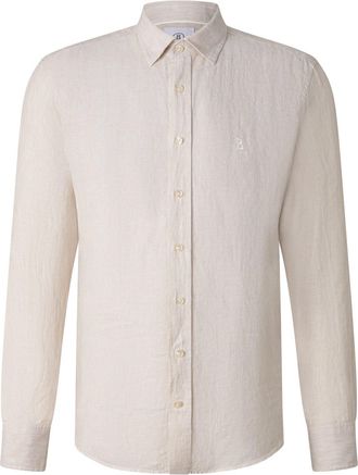 Bogner Leinen-Hemd Timi f&uuml;r Herren - Sand/Wei&szlig; - XXL