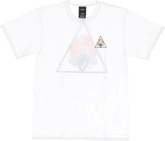 HUF Huf, Homme, Tops, Blanc, Taille: S Tee Blanc Triple Triangle Manches Courtes