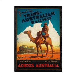 Nacnic Vintage Poster Australian Railway. Bl&auml;tter f&uuml;r Interieur mit klassischen und antiken Werbebildern zu dekorieren. Gem&auml;lde Retro-Dekor. A3