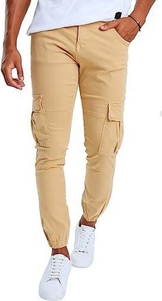 LEIF NELSON LN-9285 Pantalon pour homme, Chameau, 32W x 32L