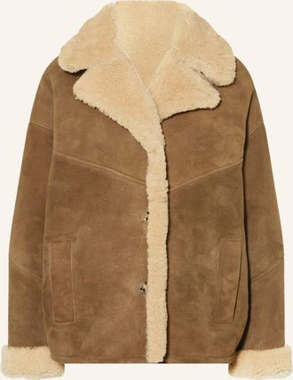 BA&SH Ba&Sh Lederjacke Maggy braun