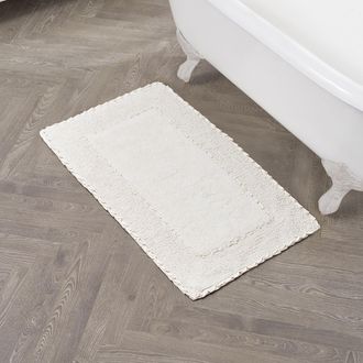 Laura Ashley Badteppich mit Rüschenbordüre, 68,6 x 114,3 cm, 100% Baumwolle, elfenbeinfarben