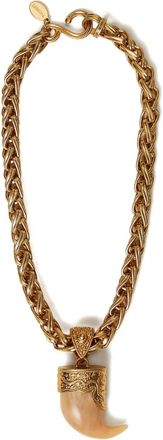 Twin-Set collier à pendentif corne - Jaune