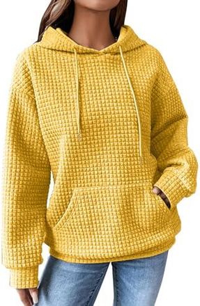 Generic Sweat &agrave; capuche surdimensionn&eacute; pour femme - Pull &agrave; capuche - Couleur unie - D&eacute;contract&eacute; - Automne - Manches longues - Avec poches - Veste &agrave; capuche - 