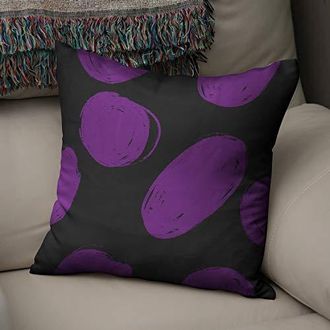 Bonamaison Le Jardin du Lin Kissen Zierkissenbezug Kissenbezug, Lila & Schwarz Dekoration, Für Zuhause Autos Büro Sofa Wohnzimmer Couch Schlafzimmer Dekor, 50x50