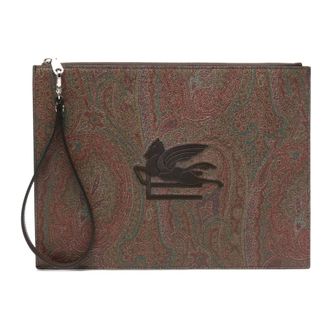 Etro Homme, Sacs, Brun, Taille: ONE Size Clutch stampa paisley