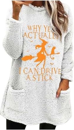 Generic Sweatshirts pour femmes UK UK Surdimensionn&eacute; Teddy Peluche Polaire Sweat Hiver Thermique Ample Tunique Pull Confortable &Eacute;pais Chaud Ample Pull Vacance