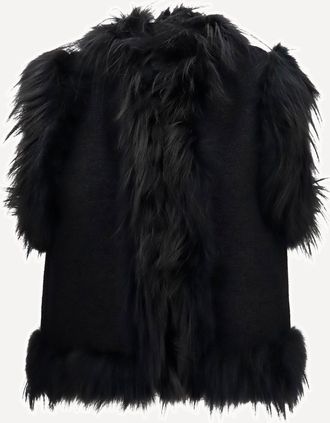 Fendi Wool and fox Fur Gilet Female 40