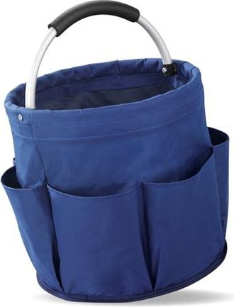 Maximex Reinigungs Caddy, Putztasche mit 6 Au&szlig;enf&auml;chern, 16 l Hauptfach, stabiler Organizer f&uuml;r Putzmittel und Zubeh&ouml;r, gepolsterter Tragegriff, faltbar, wass