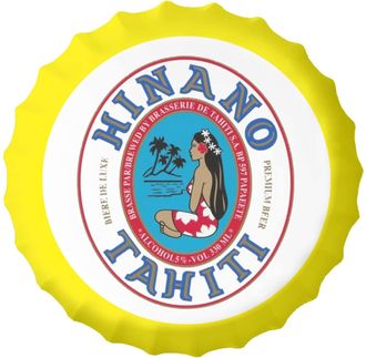 DJNGN Kompatibel mit Hinano Tahiti Vintage Blechschilder aus Metall, Flaschenverschluss, Wandschild, Poster, Café, Bar, Pub, Club, Wand, Heimdekoration, 13,
