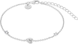 Tom Tailor Tom Tailor Armband mit Anh&auml;nger f&uuml;r Damen, Sterling Silber 925, mit Zirkonia, 16+4 cm, silber, Herz, Geschenkidee, Armschmuck, Damenschmuck, 2100586