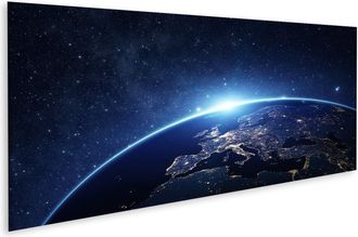 Islandburner Bild auf Leinwand Planet Erde Aus Dem Raum In Der Nacht Nasa Kinderzimmer Weltall Leinwandbild Wandbild Prime Bilder für Wohnzimmer etc