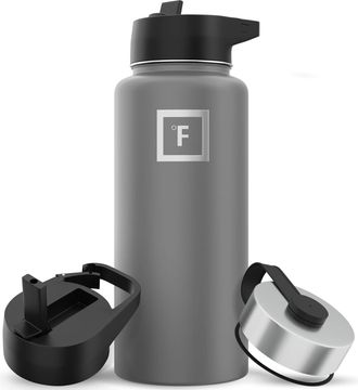 Iron Flask Edelstahl Trinkflasche mit Strohhalm - 650/950/1200/1800 ml - Kohlens&auml;ure Geeignet Auslaufsicher Doppelwandig Isoliert Thermosflasche BPA-Freie - Wass