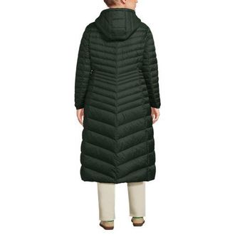 Lands End Ultraleichter Maxi-Daunenmantel mit Kapuze WANDERWEIGHT, Damen, Gr&ouml;&szlig;e:52-54 plus, Gr&uuml;n, Nylon/Daunen, by Lands End
