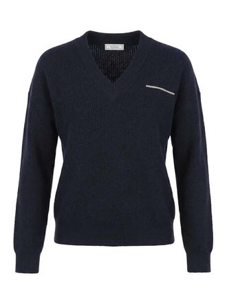 PESERICO Pull &Agrave; Col V - Bleu