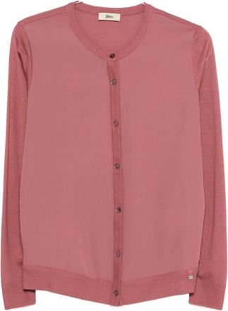 Herno Femme, Pulls, Rose, Taille: 40 FR Cardigan Lyocell Coton Polyester