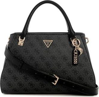 Guess Noelle II Luxury Satchel, Cartable, bandouli&egrave;re Femme, Logo Charbon, Taille Unique