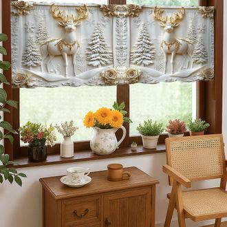 Generic Kurze K&uuml;chenvorh&auml;nge f&uuml;r K&uuml;che, Waschk&uuml;che, Sp&uuml;le, Flur, Wohnung, Fensterdekoration, 45,7 x 132,1 cm