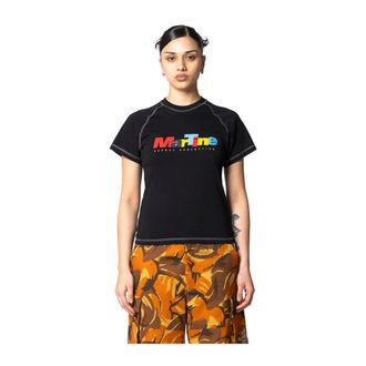 Martine Rose Femme, Tops, Noir, Taille: 40 FR Raglan Shrunken T-Shirt