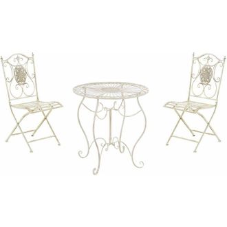 Clp Ensemble de jardin Aldeano en fer Cr&egrave;me antique