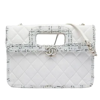 Chanel Pre-owned Quilted Satchel - Femme - Pre-owned - Blanc - Taille: ONE Size