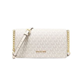 Michael Kors Jet Set Signature Logo Crossbody Bag Light Cream Multi