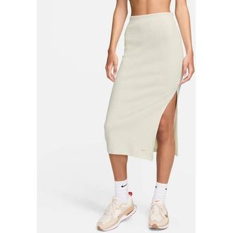Nike Damen Rock Sportswear Chill Knit Ribbed Midi