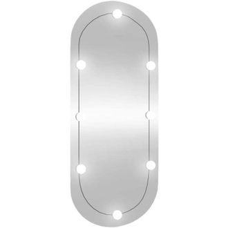 vidaXL Wandspiegel mit LED-Leuchten 45x100 cm Glas Oval Vidaxl