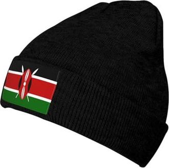 Generic Bonnet Chaud Tricoté À Imprimé Kenya Drapeau Unisexe Neutre sans Bords Repliable Confortable Respirant pour Running Ski Loisirs Quotidiens